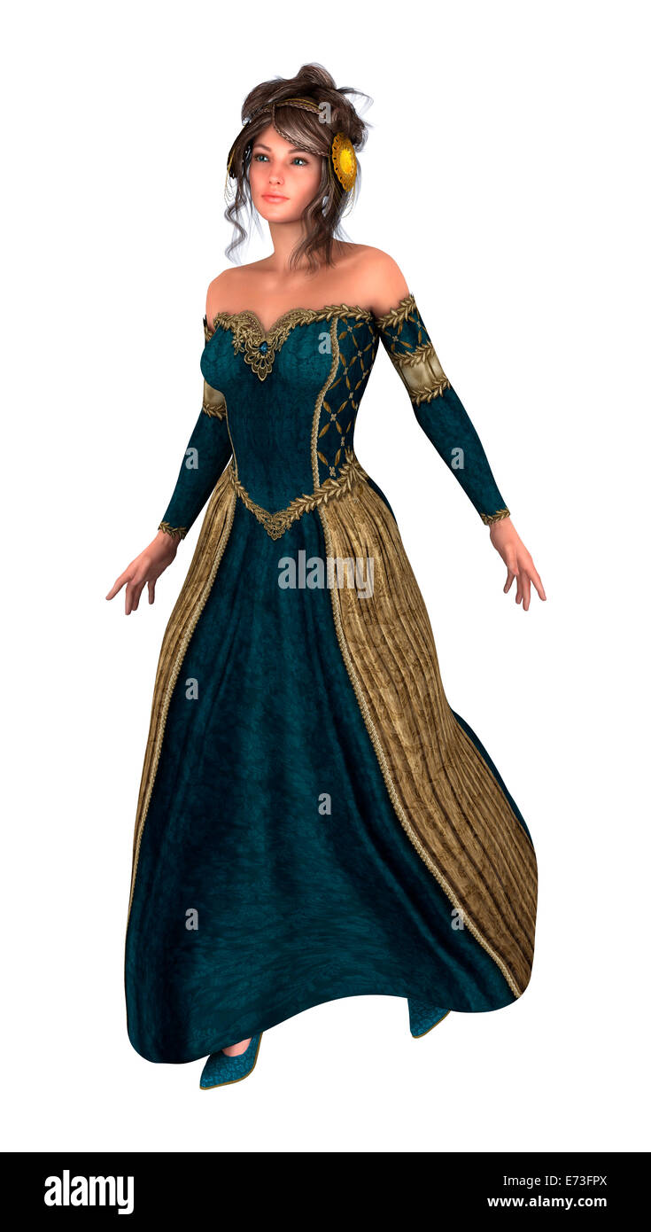 3D digital render of a beautiful fairy tale princess isolated on white ...