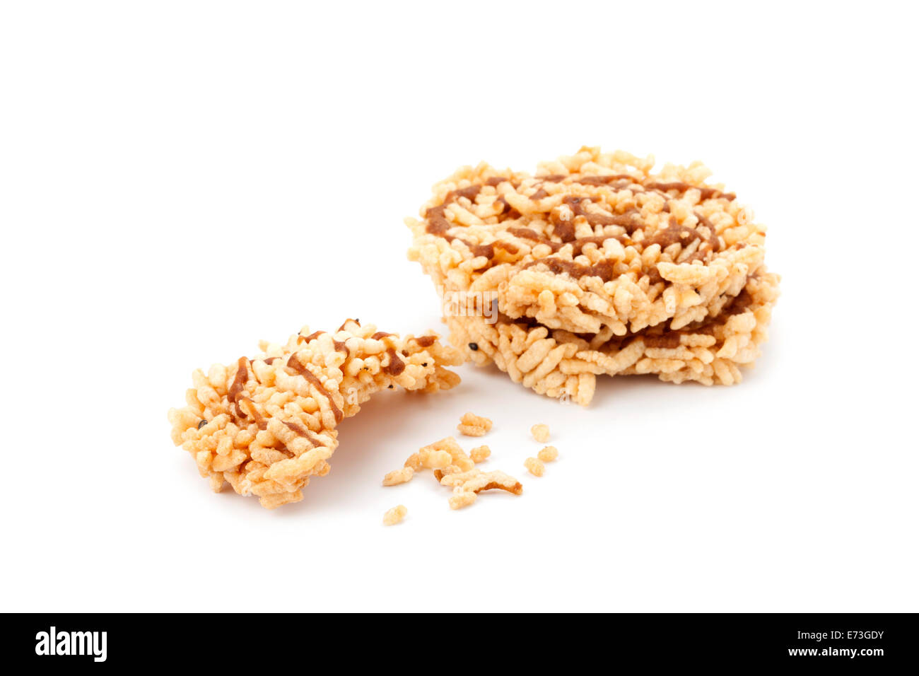 Rice cracker isolated on white background Stock Photo - Alamy