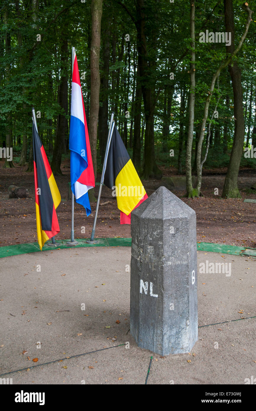 Stone boundary marker on the tripoint of Germany / Netherlands ...