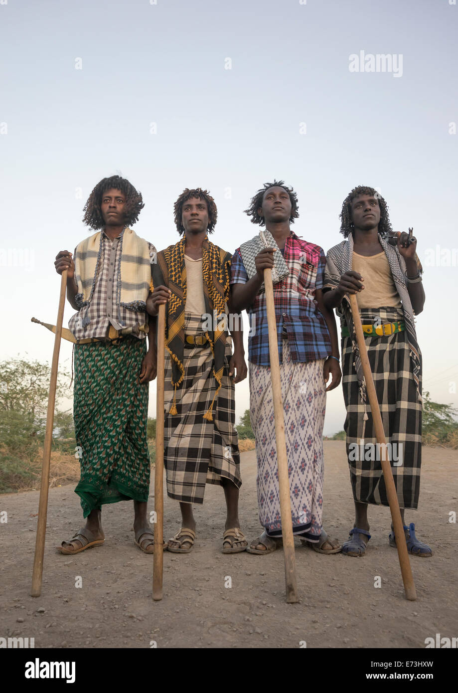 Afar Tribe Warriors, Afambo, Afar Regional State, Ethiopia Stock Photo ...