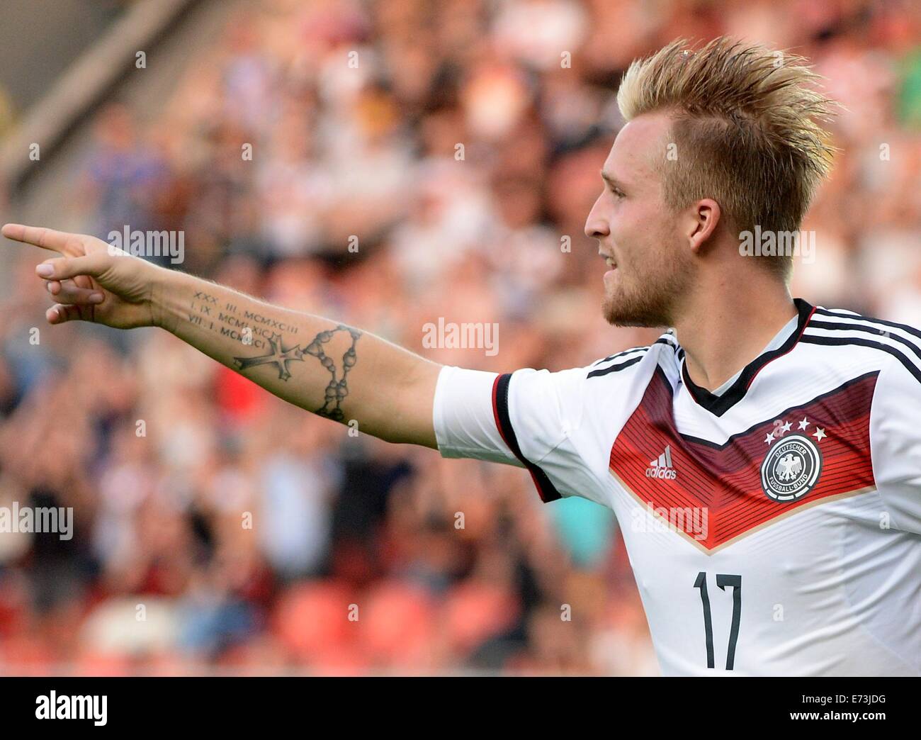 Germany's Philipp Hofmann just scored the 1:0 goal during the under-21 ...