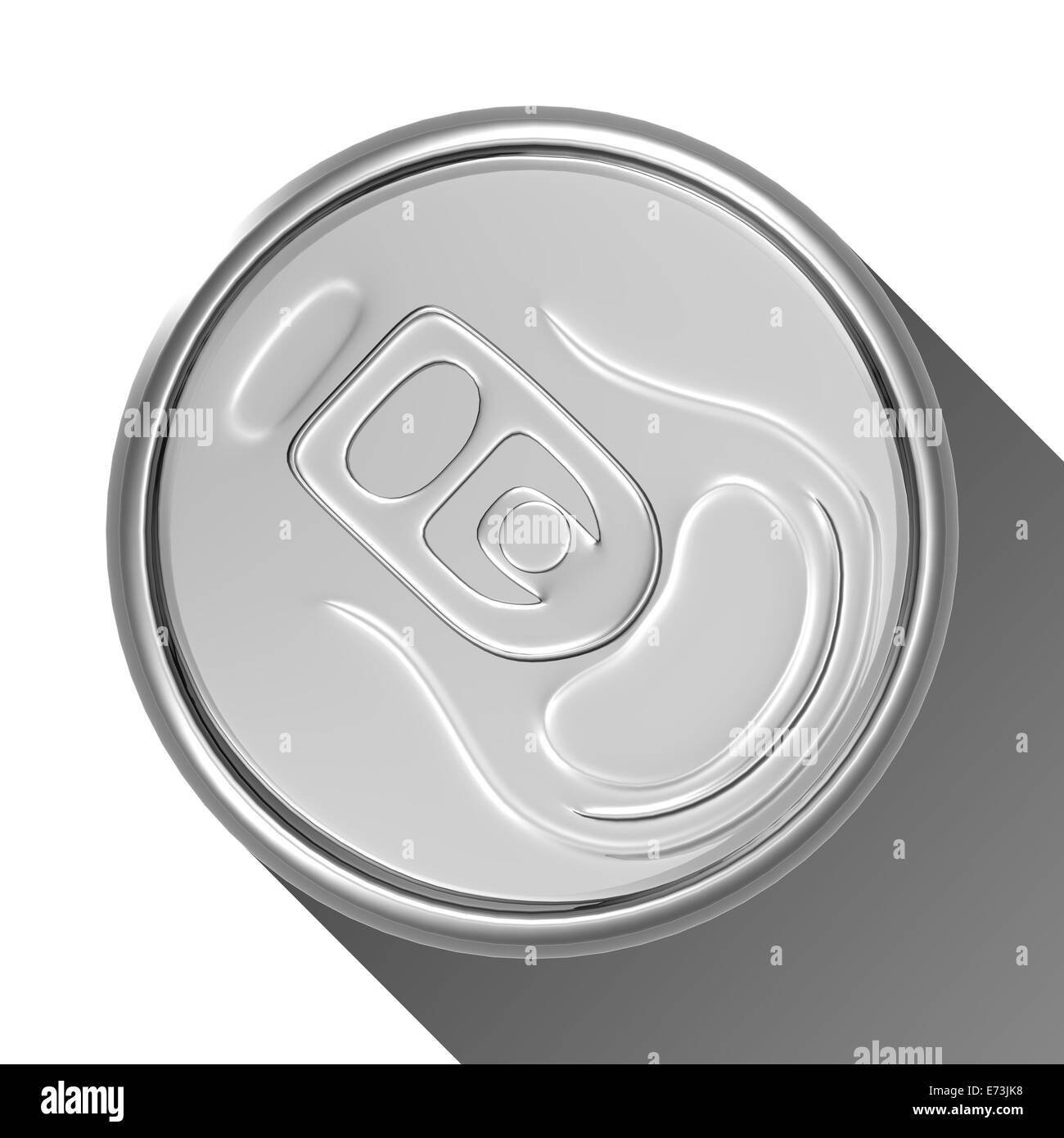 Silver soda can from top view with shadow Stock Photo - Alamy