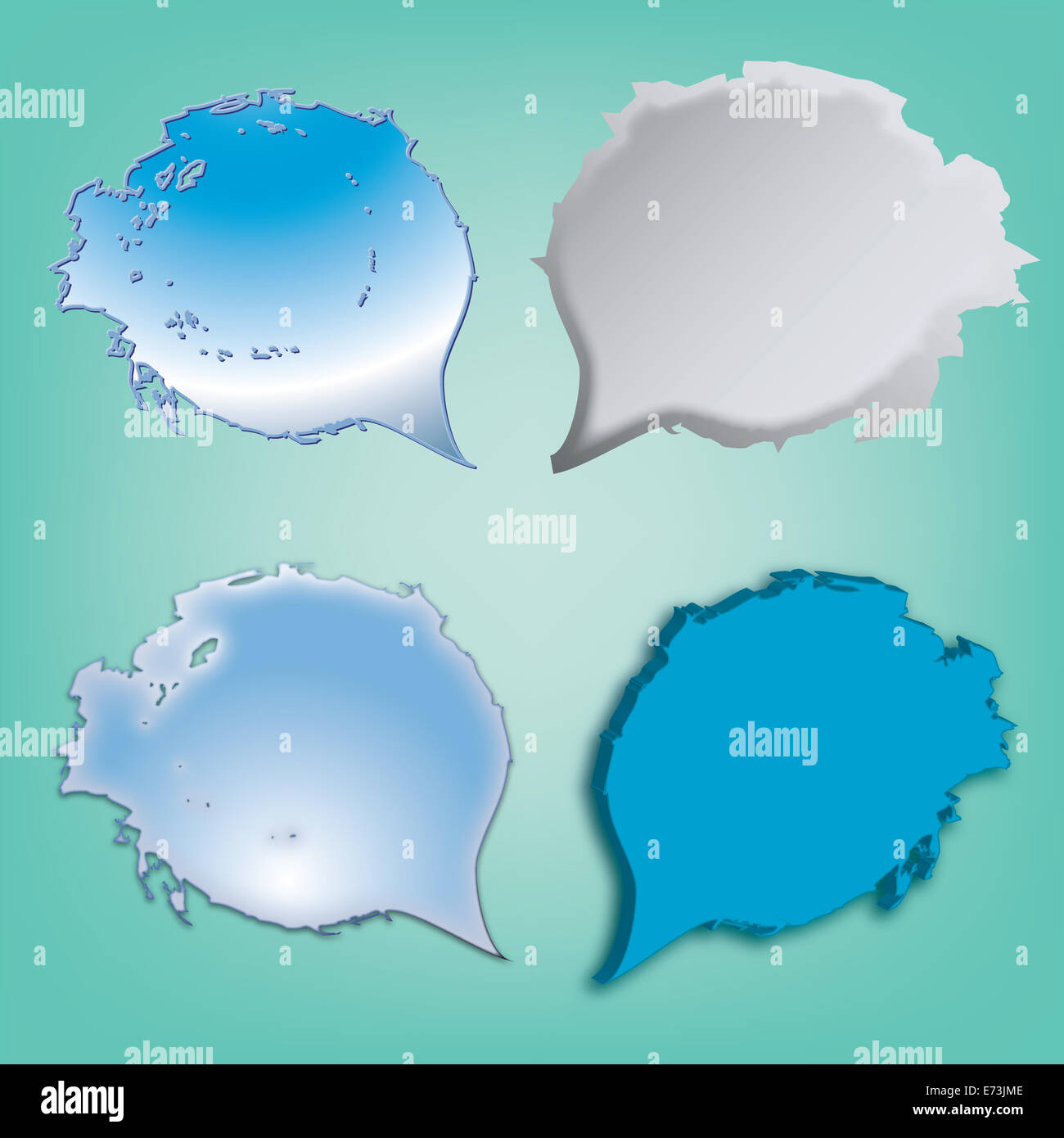 dialog speech bubbles icons on a blue background Stock Photo - Alamy