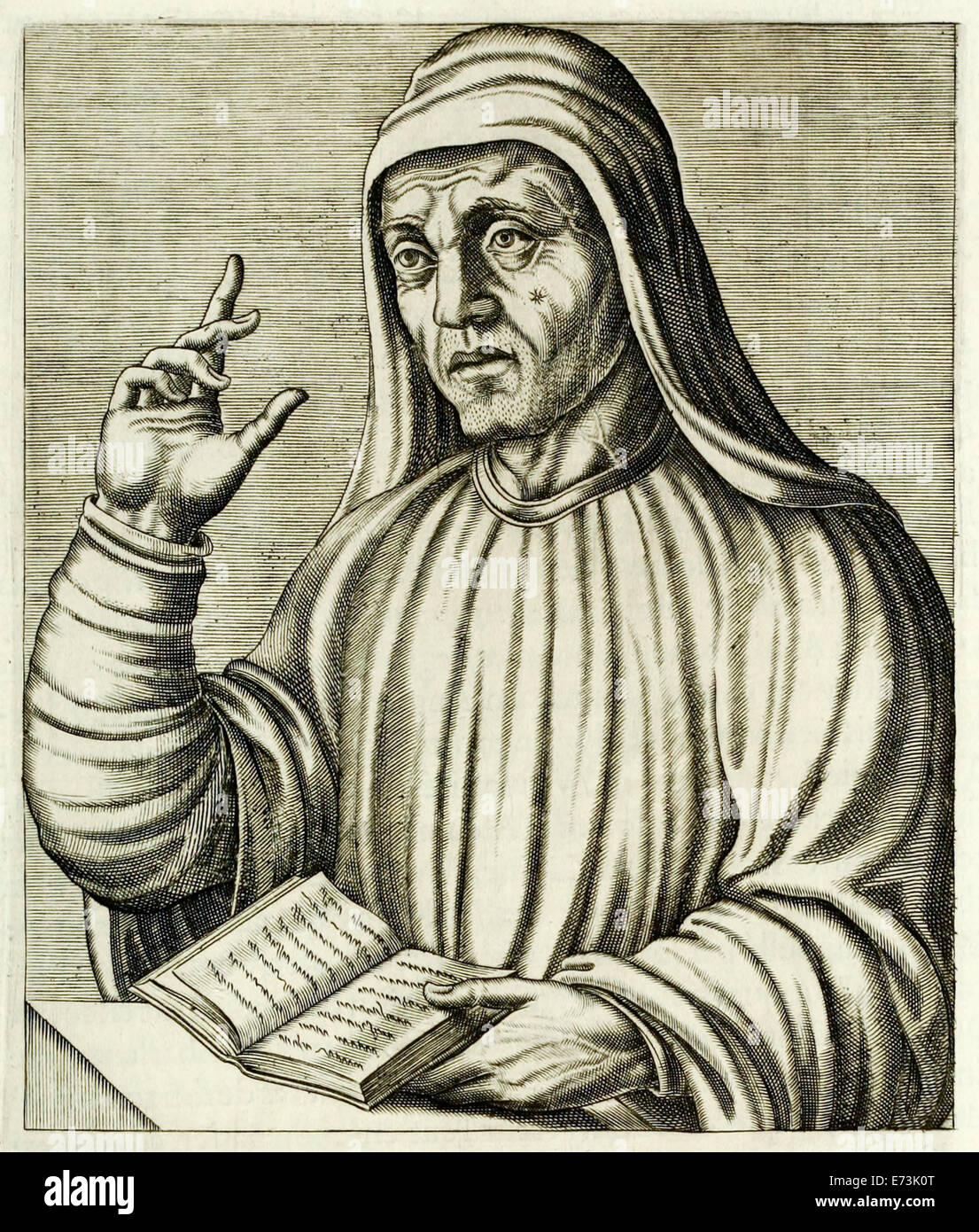 Alcuin of York (735-804) from “True Portraits…” by André Thévet ...