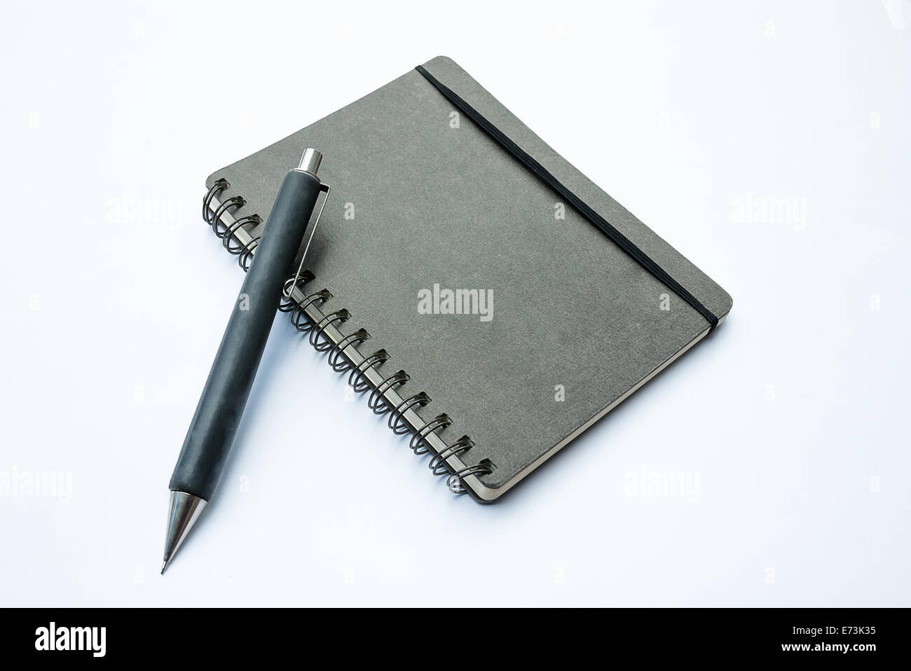Blank note book with pencil isolated on white background Stock Photo ...