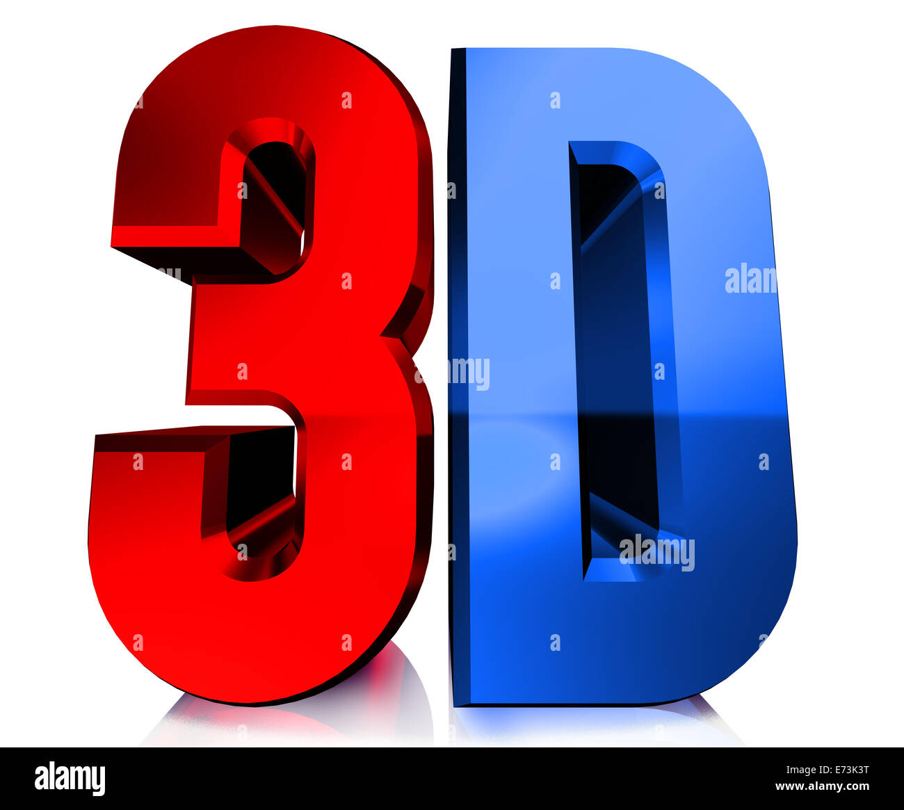Shiny 3D word with reflection on white background Stock Photo - Alamy