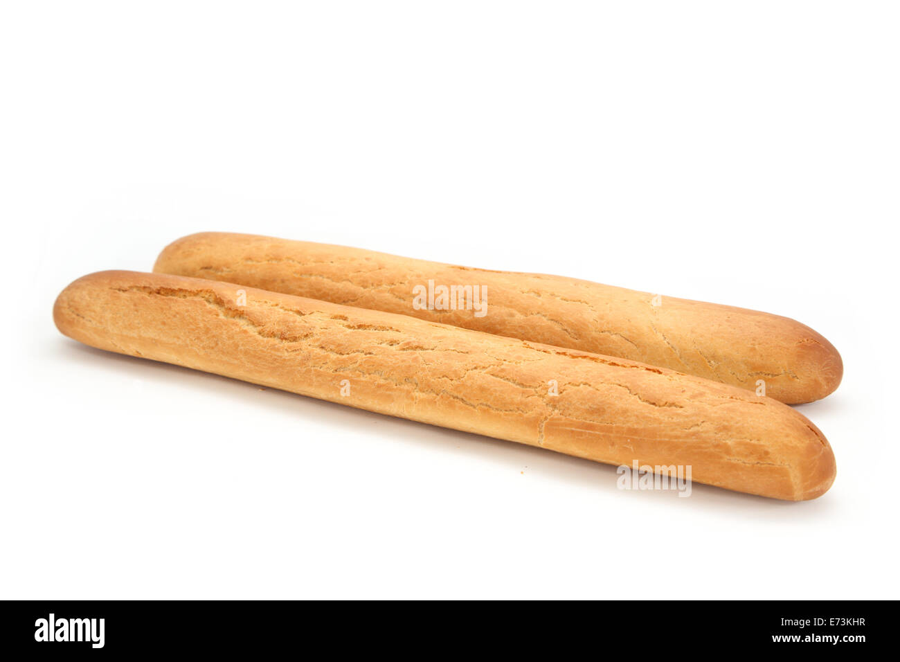 French loaf isolated on white Stock Photo - Alamy