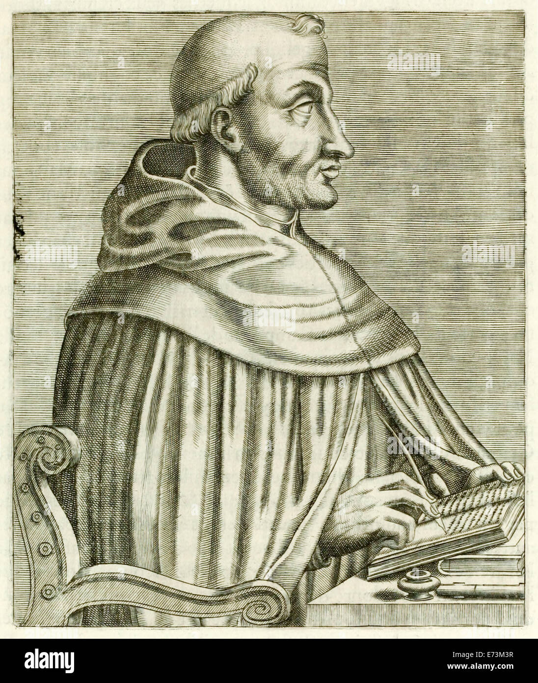 Saint Thomas Aquinas (1225-1274) from “True Portraits…” by André Thévet ...