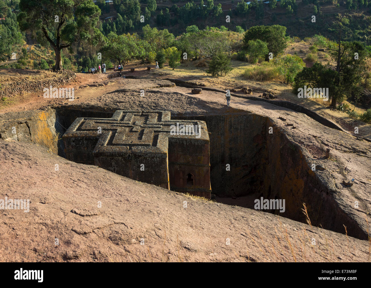 Monolithic Rock-cut Church Of Bete Giyorgis, Lalibela, Ethiopia Stock ...