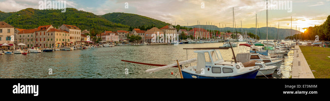 Sunset in Stari Grad, Hvar island, Croatia Stock Photo - Alamy