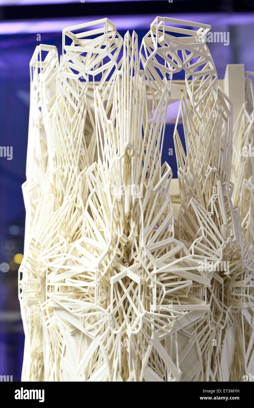 London, UK. 4th Sep, 2014. D-Shape printed column at the 3D Print Show ...