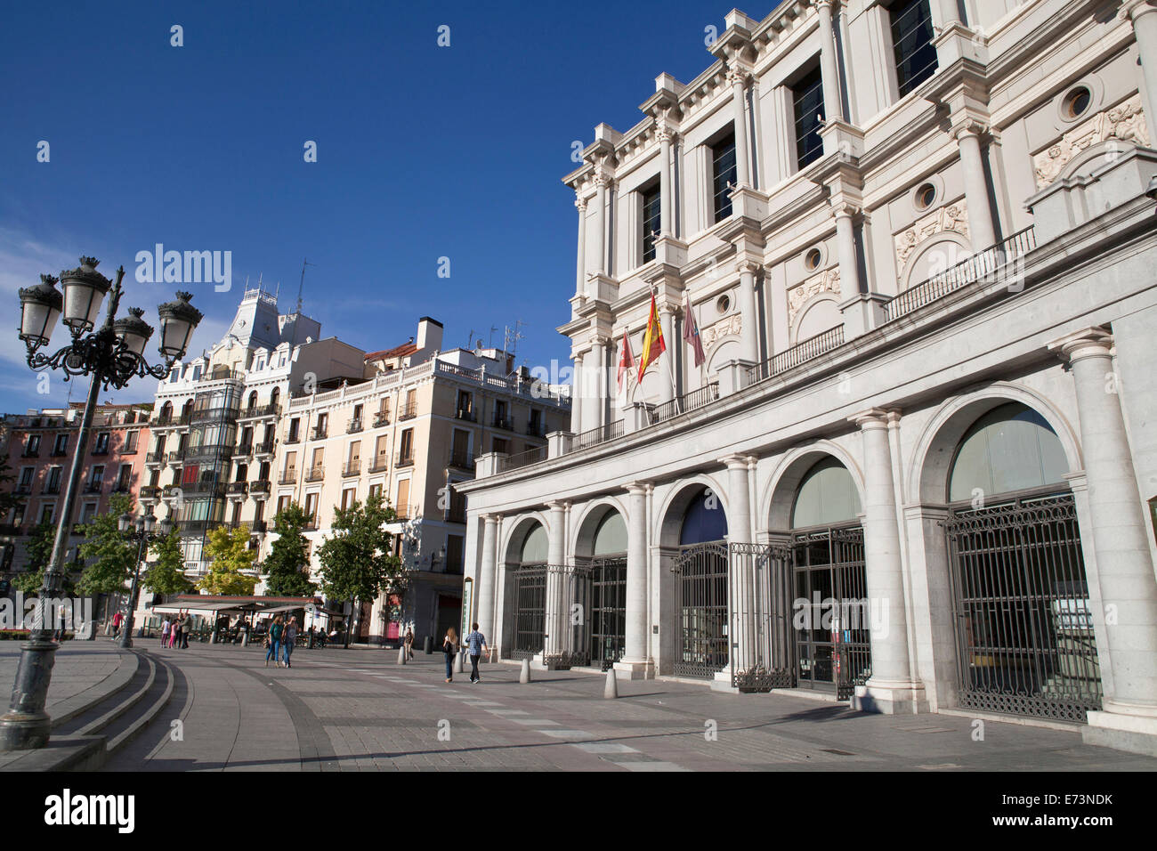 Spain, Madrid, The rear of the Teatro Real Opera House in the Plaza de ...