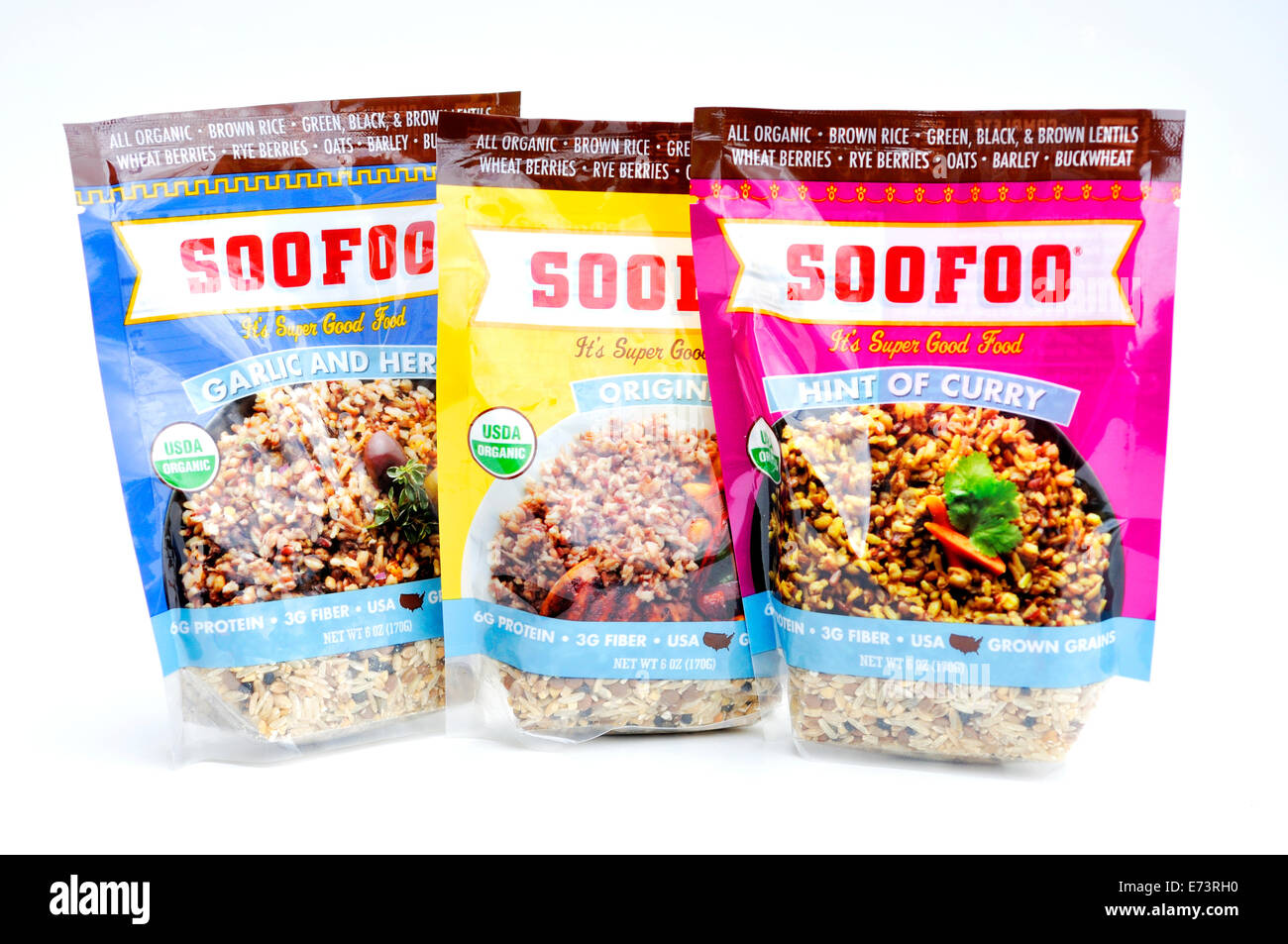 Various rice packages Stock Photo - Alamy