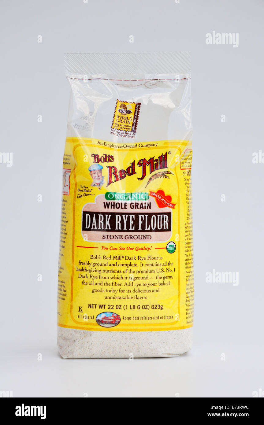 Dark rye flour in package Stock Photo - Alamy