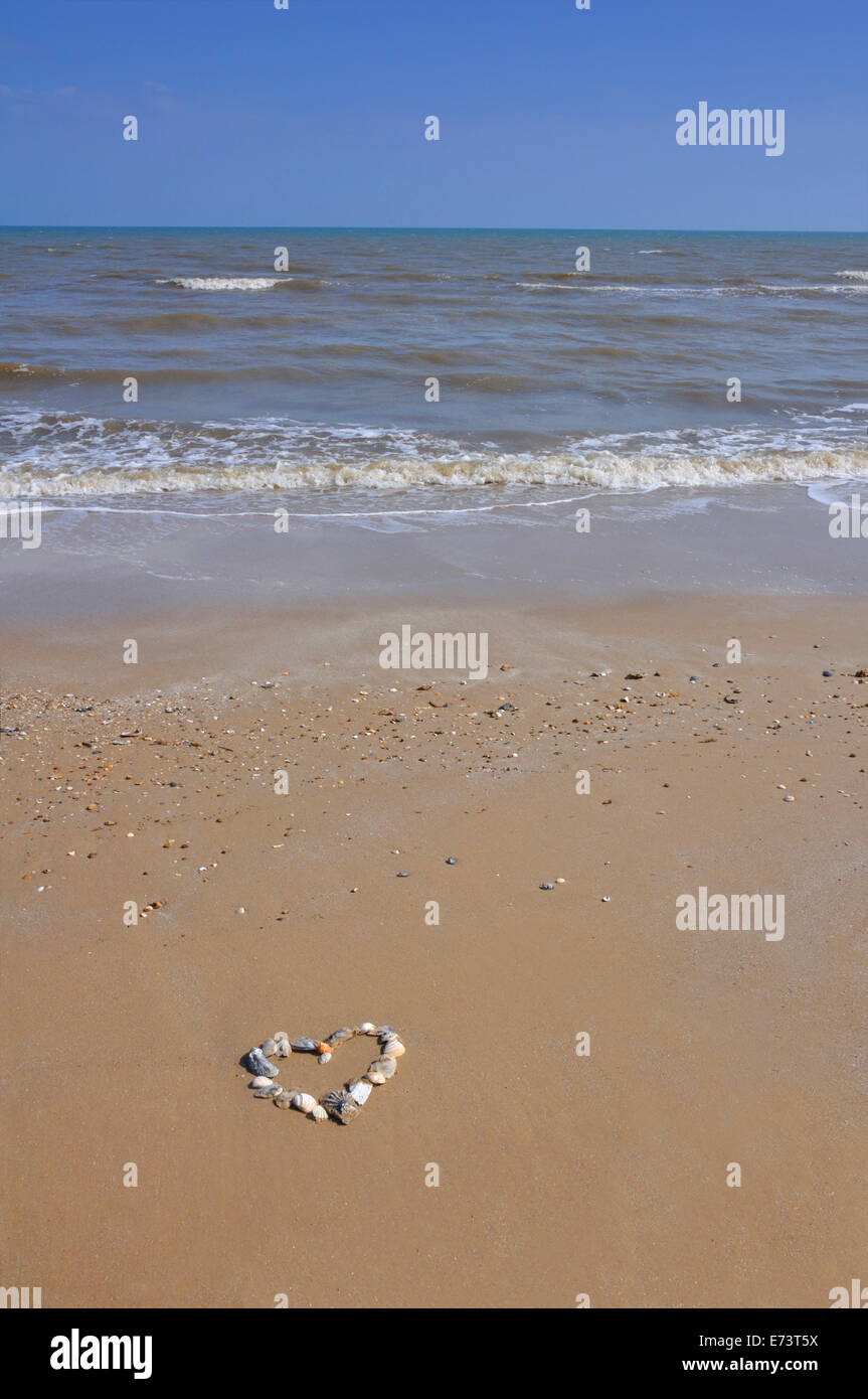 Heart made shells on beach hi-res stock photography and images - Alamy
