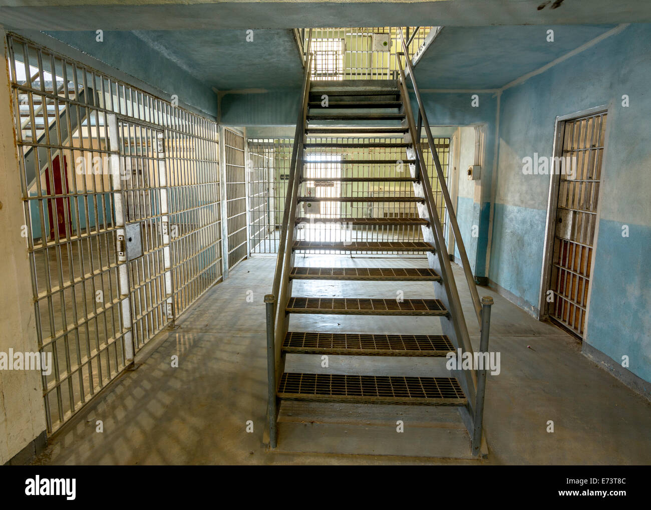 Stairs lead to the second floor of a jail Stock Photo - Alamy