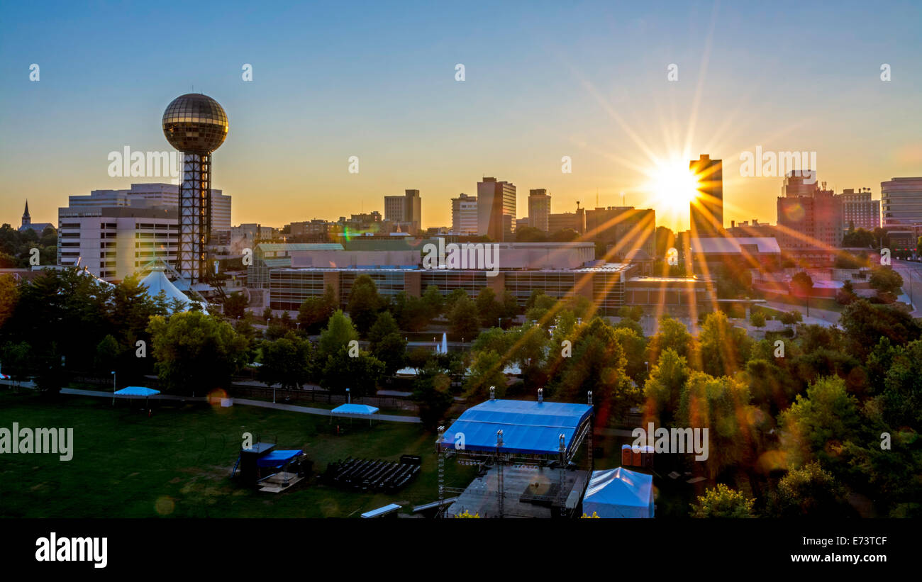 Sunrise in Knoxville Tennessee and skyline Stock Photo - Alamy