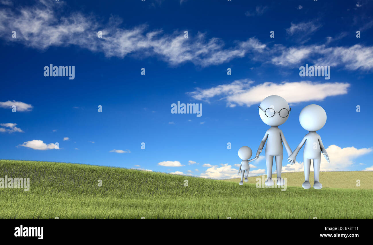 happy family scene outdoors for adv or others purpose use Stock Photo ...