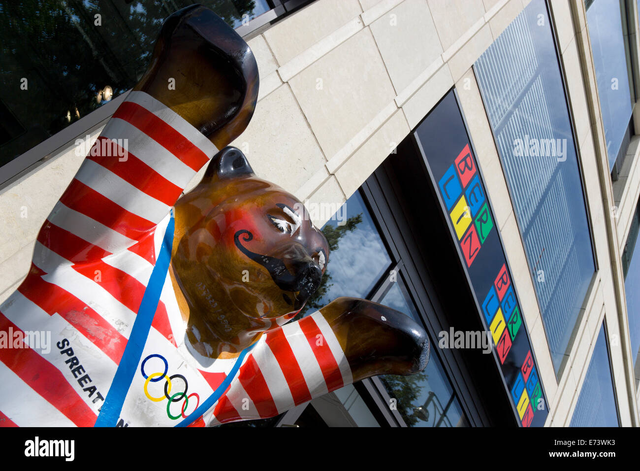 Germany, Berlin, Mitte, A United Buddy Bear by sculptor Roman Strobl ...