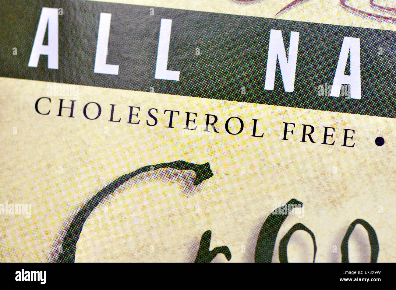 Label on food package: Cholesterol free Stock Photo - Alamy