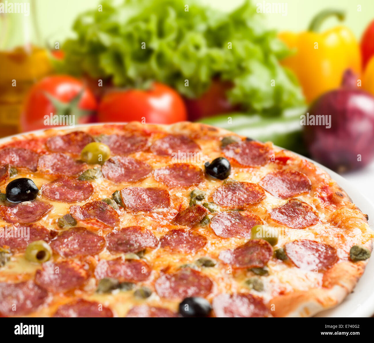 Salami pizza hi-res stock photography and images - Alamy