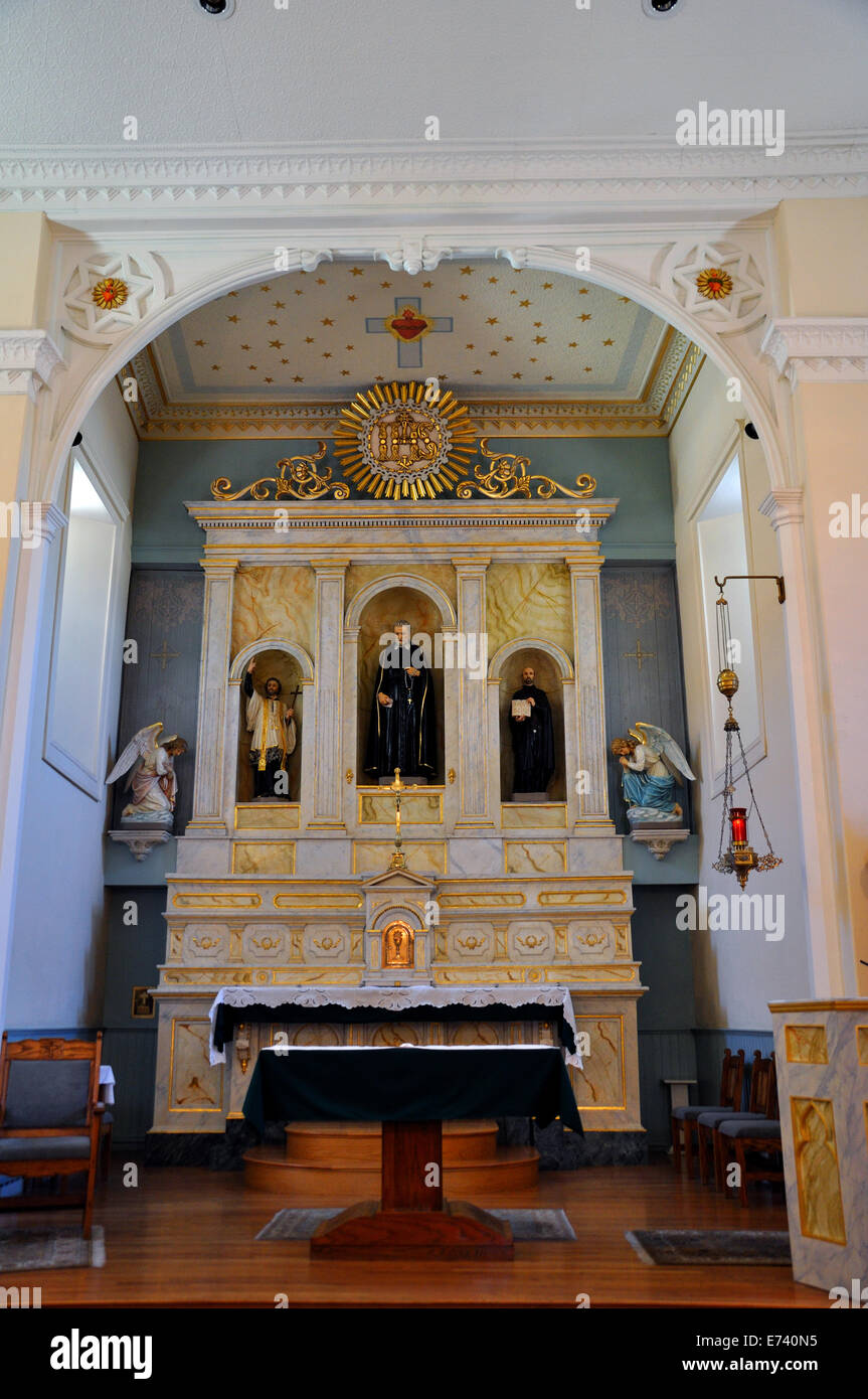 Interior of San Felipe de Neri Parish church, Albuquerque, New Mexico ...