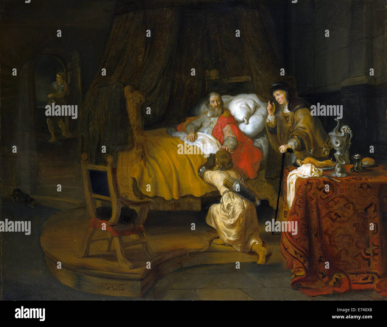 Isaac Blessing Jacob - by Gerbrand van den Eeckhout, 1642 Stock Photo ...