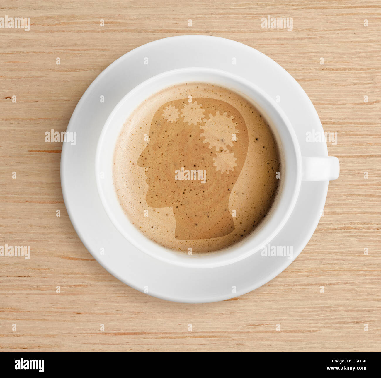 coffee cup with brain refreshing concept on foam Stock Photo - Alamy