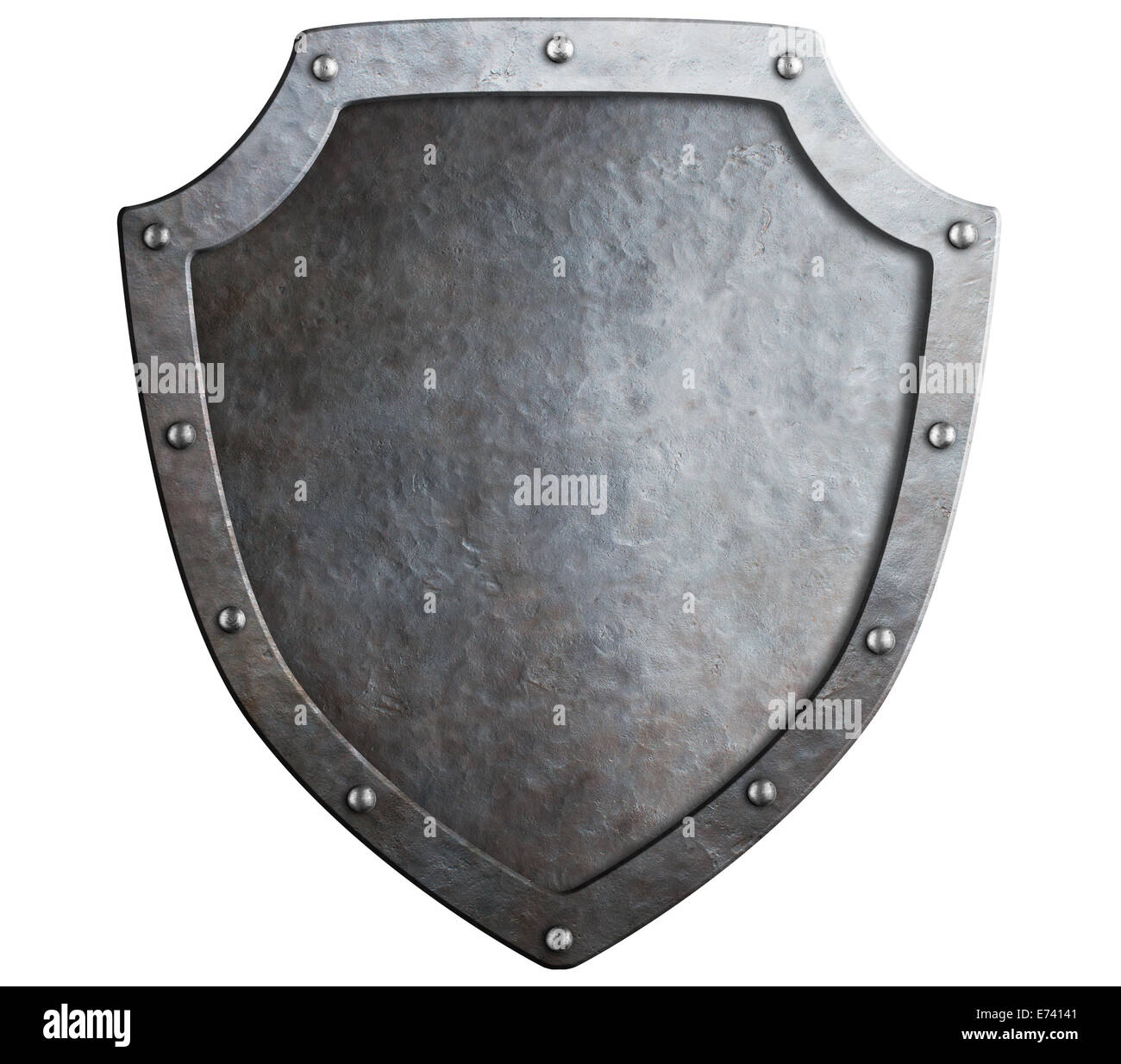 medieval metal shield isolated on white Stock Photo - Alamy