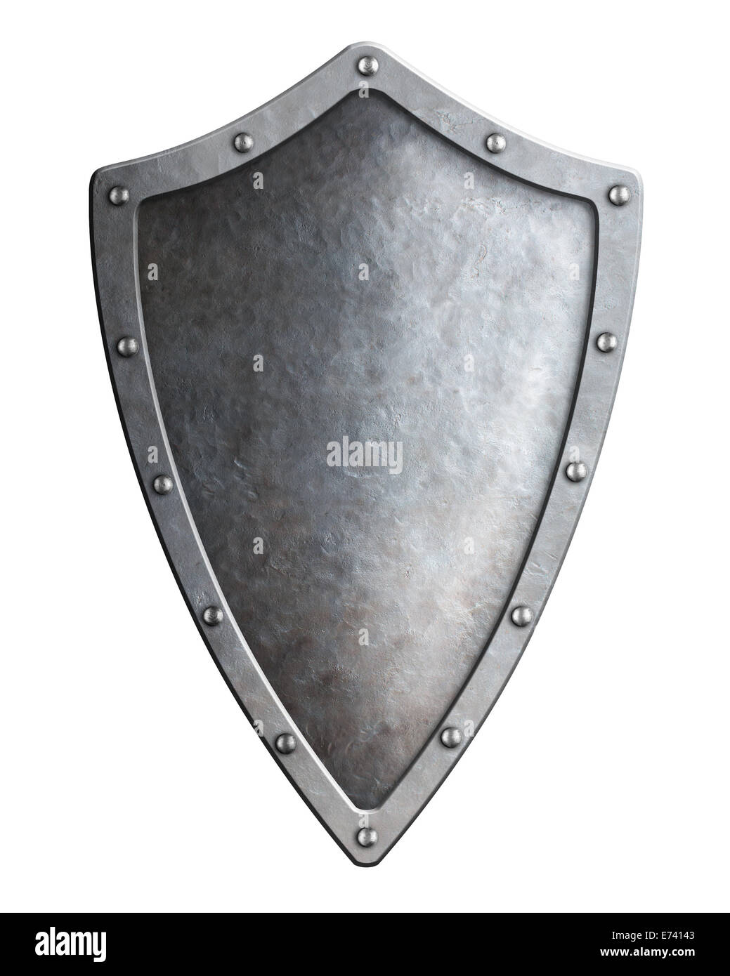 narrow medieval metal shield isolated on white Stock Photo - Alamy
