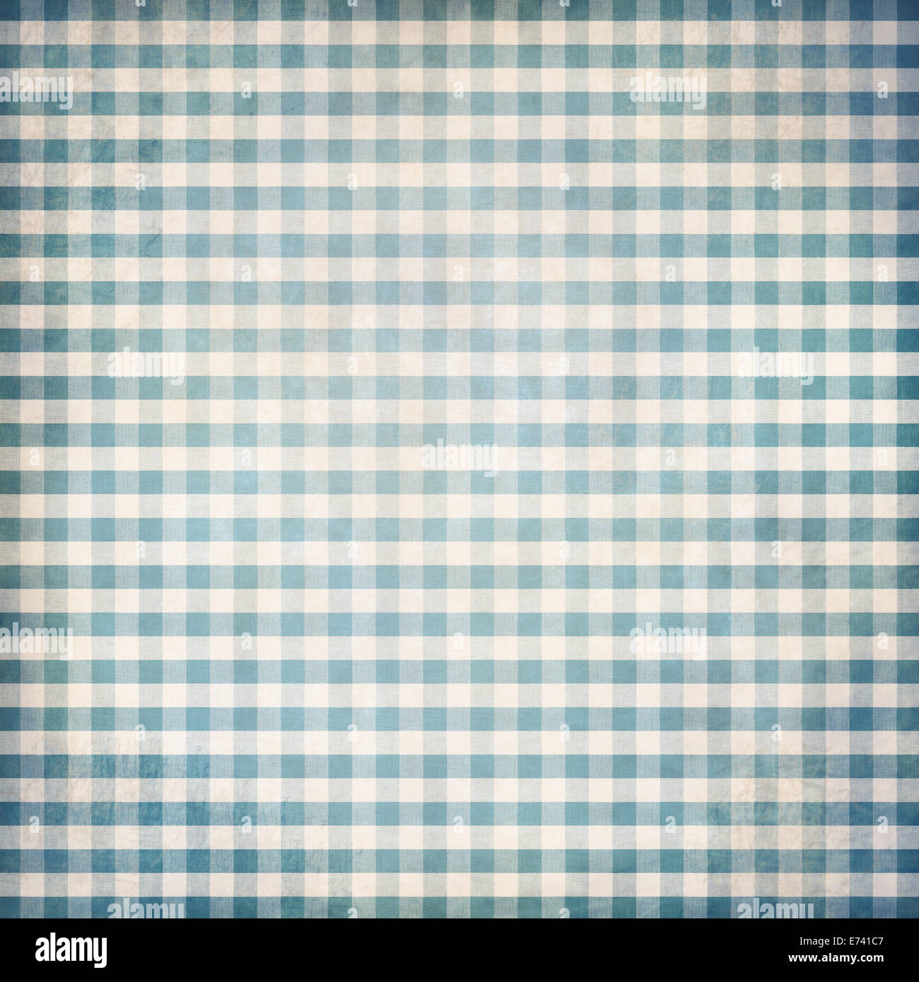 Blue grunge gingham picnic tablecloth background Stock Photo - Alamy