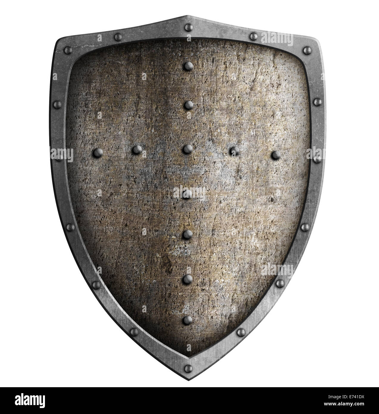 metal shield isolated on white Stock Photo - Alamy