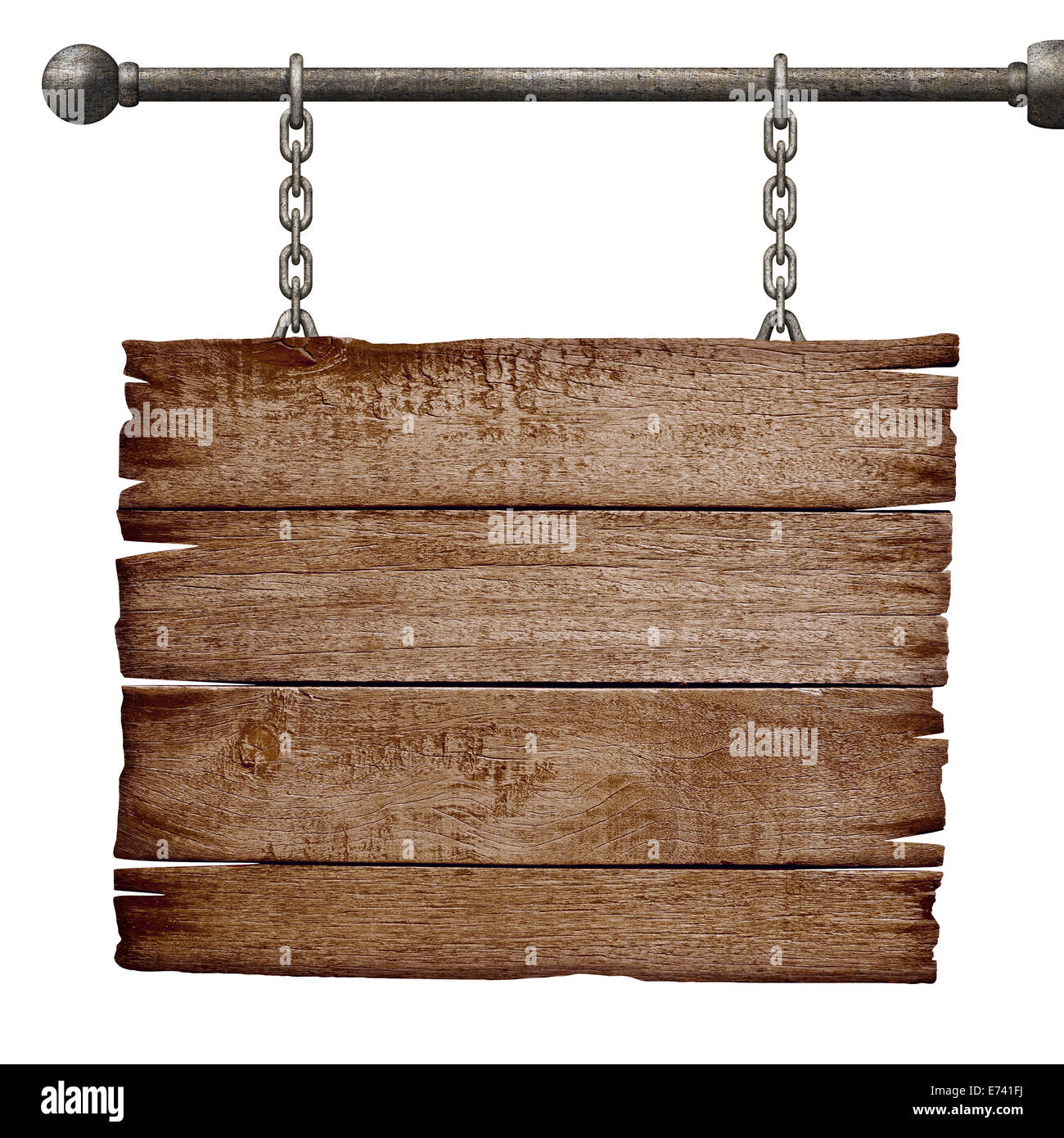 medieval signboard hanging on chain isolated on white Stock Photo - Alamy
