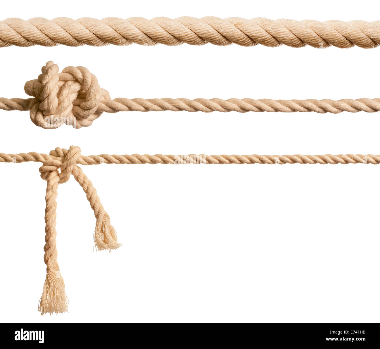 Ropes set isolated on white Stock Photo - Alamy