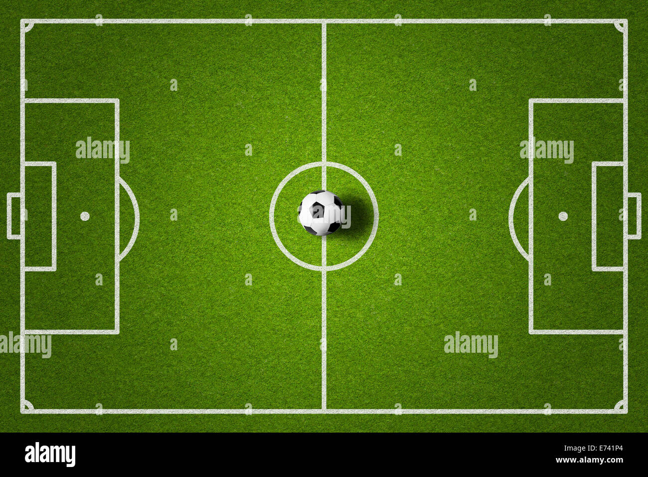 soccer field and ball top view Stock Photo - Alamy