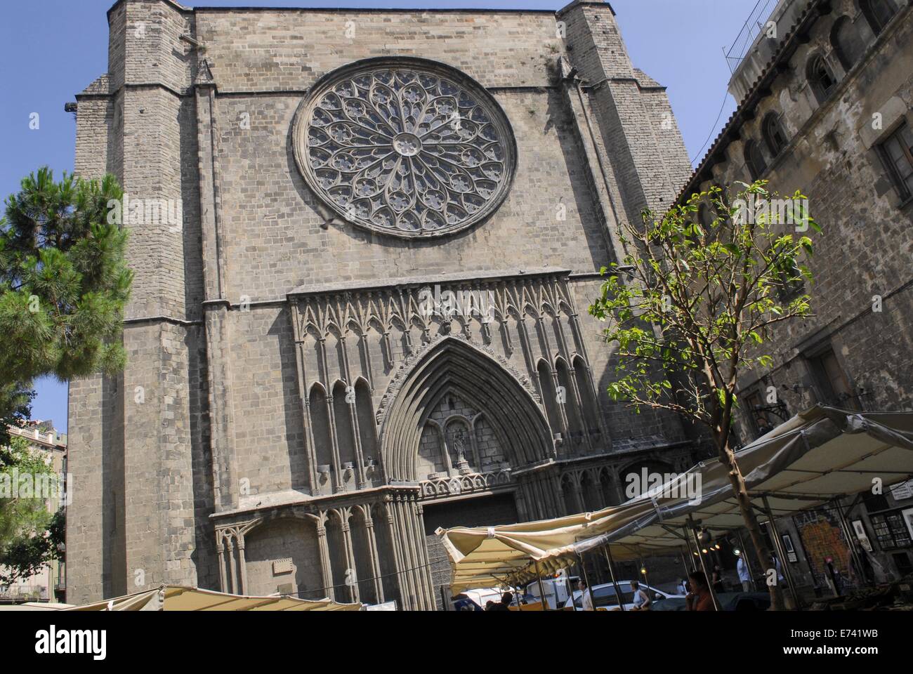 Barcelona (Spain), church of Saint Maria del Pi in the Barrio Gotico ...