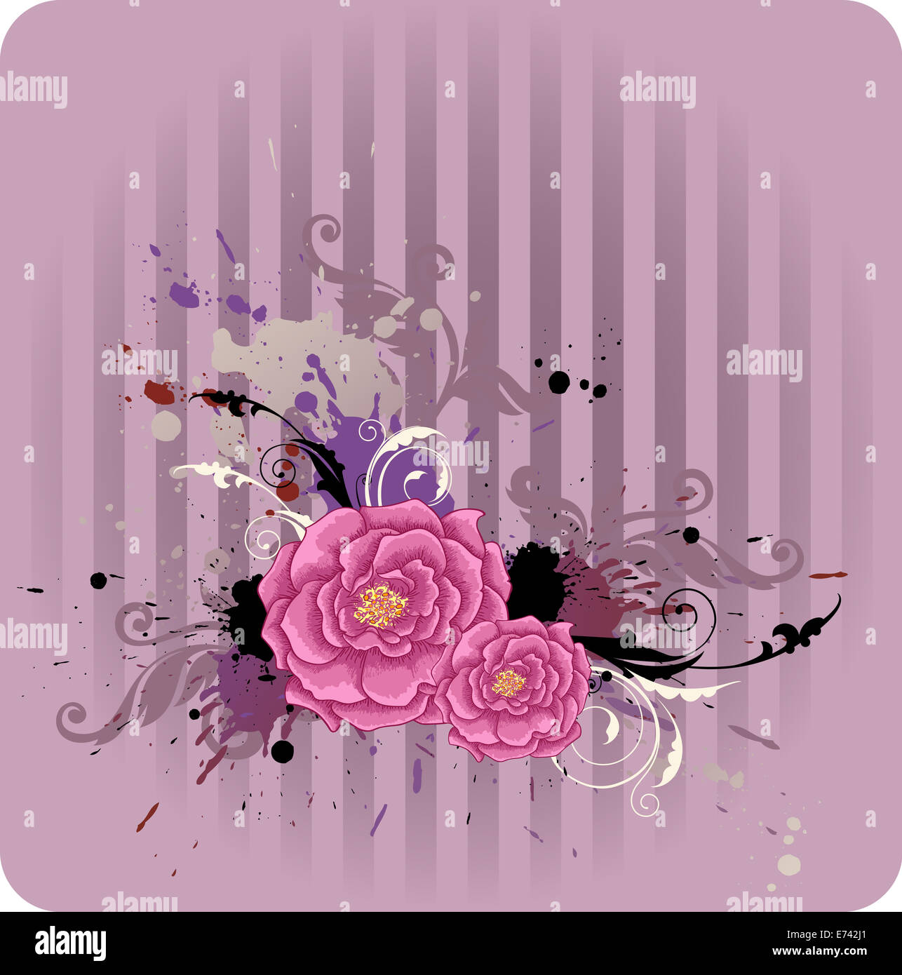 Abstract floral background with pink rose Stock Photo - Alamy