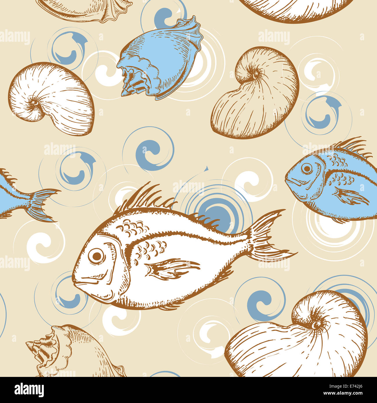 Repeating pattern fish hi-res stock photography and images - Alamy