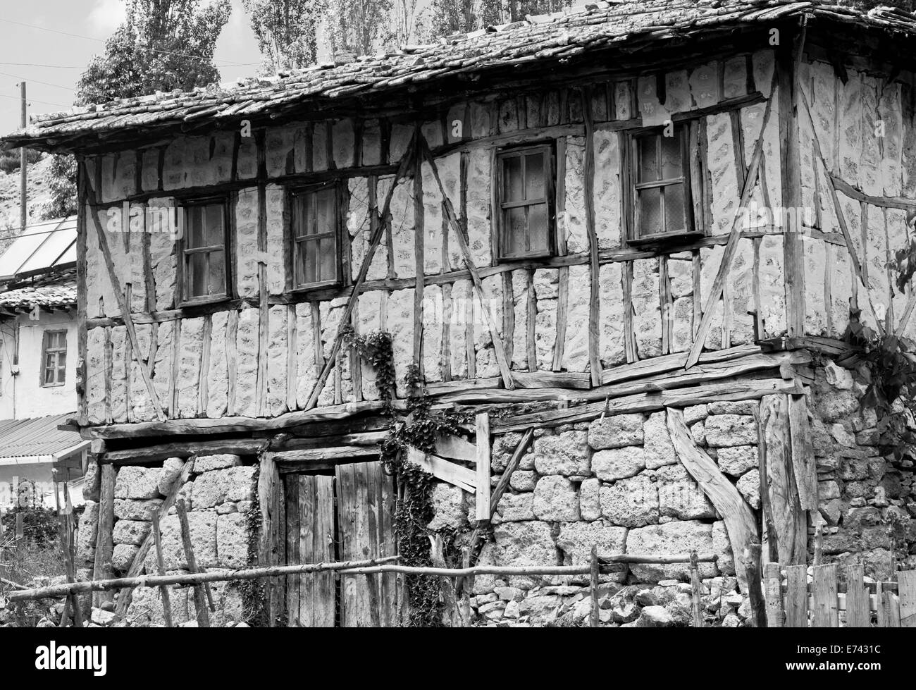 Building wooden house wood framed frame building hi-res stock ...