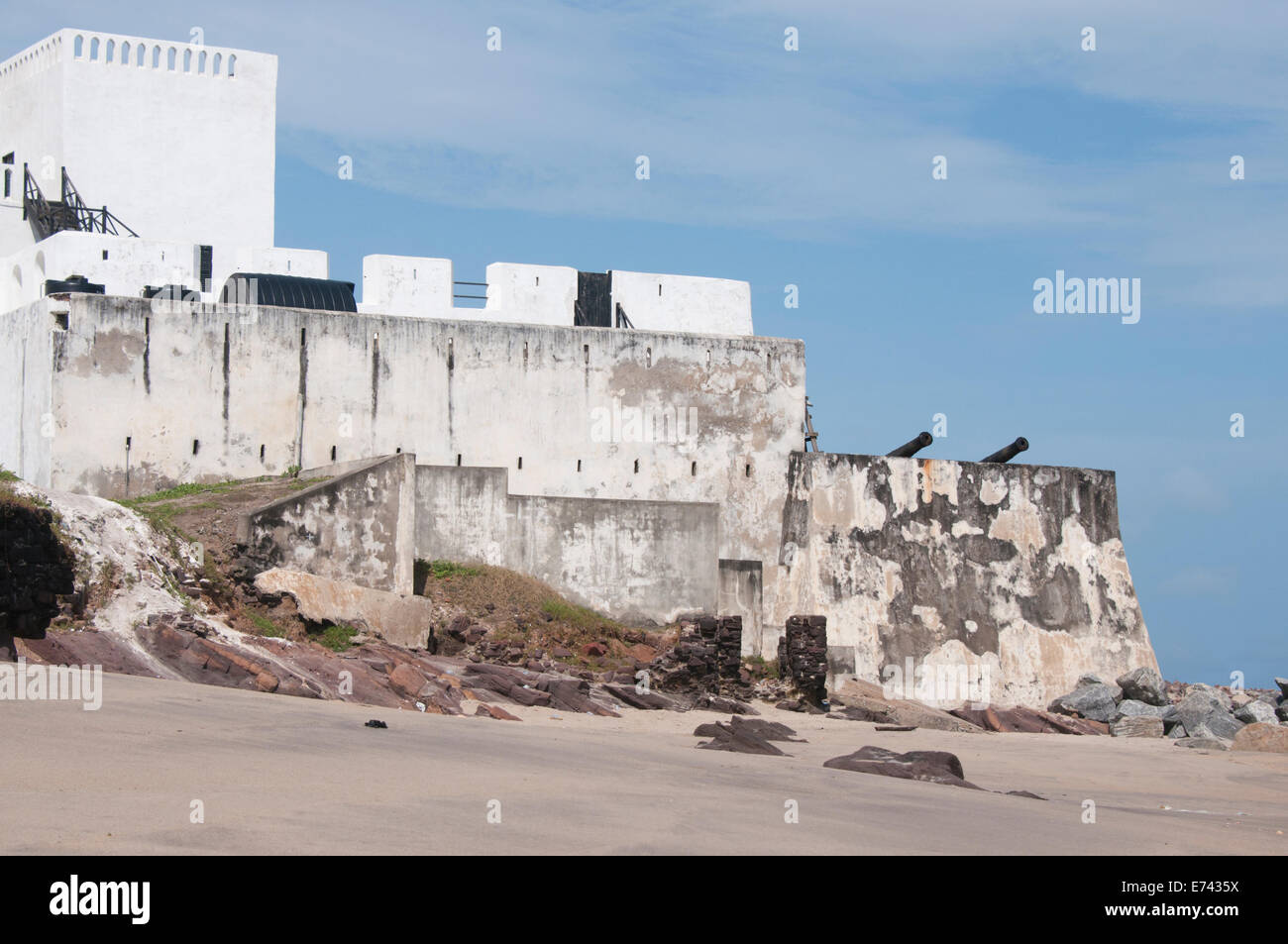 The white fort at Elmina, Ghana, once a centre of the slave trade Stock ...