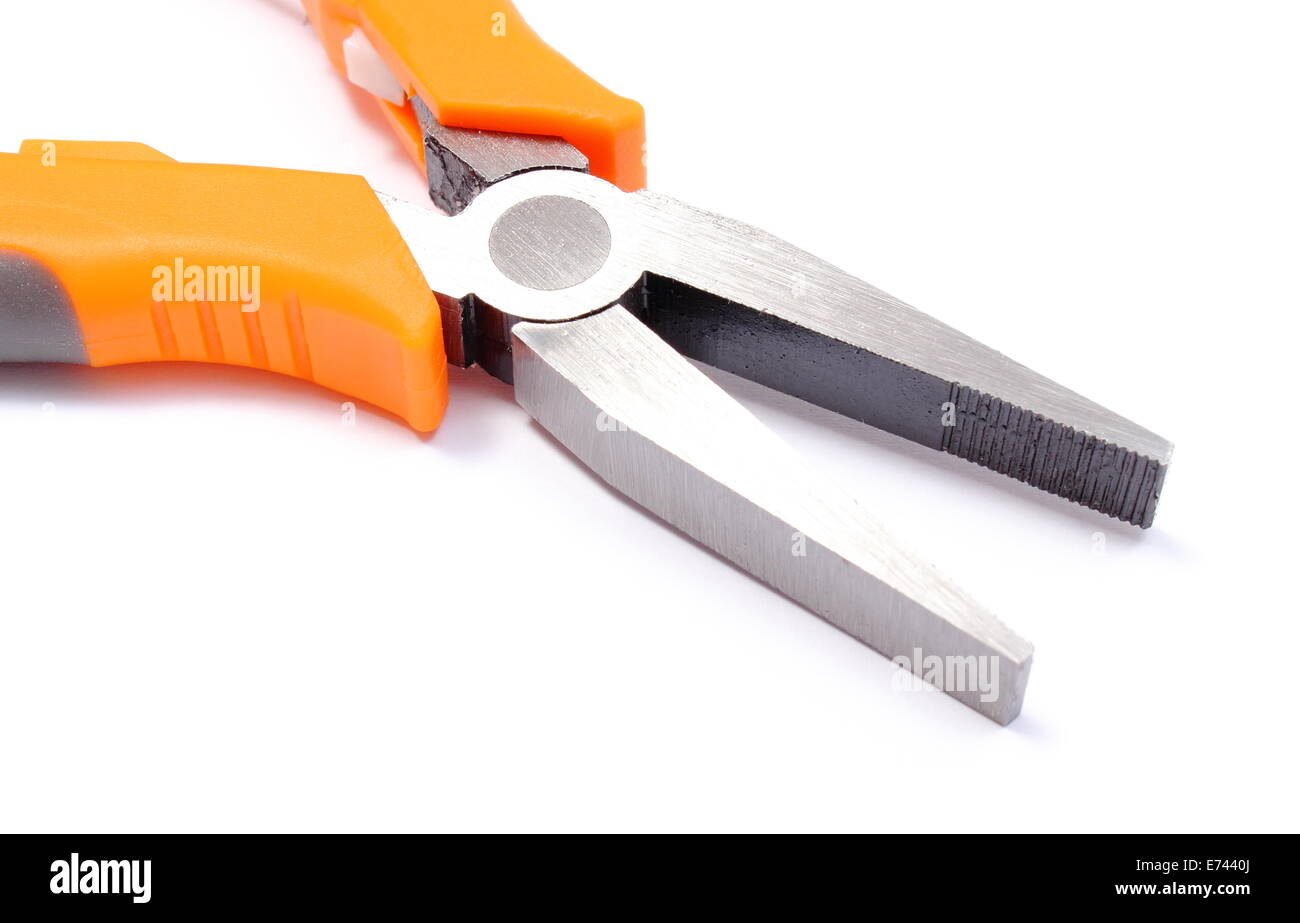 Metal pliers isolated on white background, work tool for engineer Stock ...