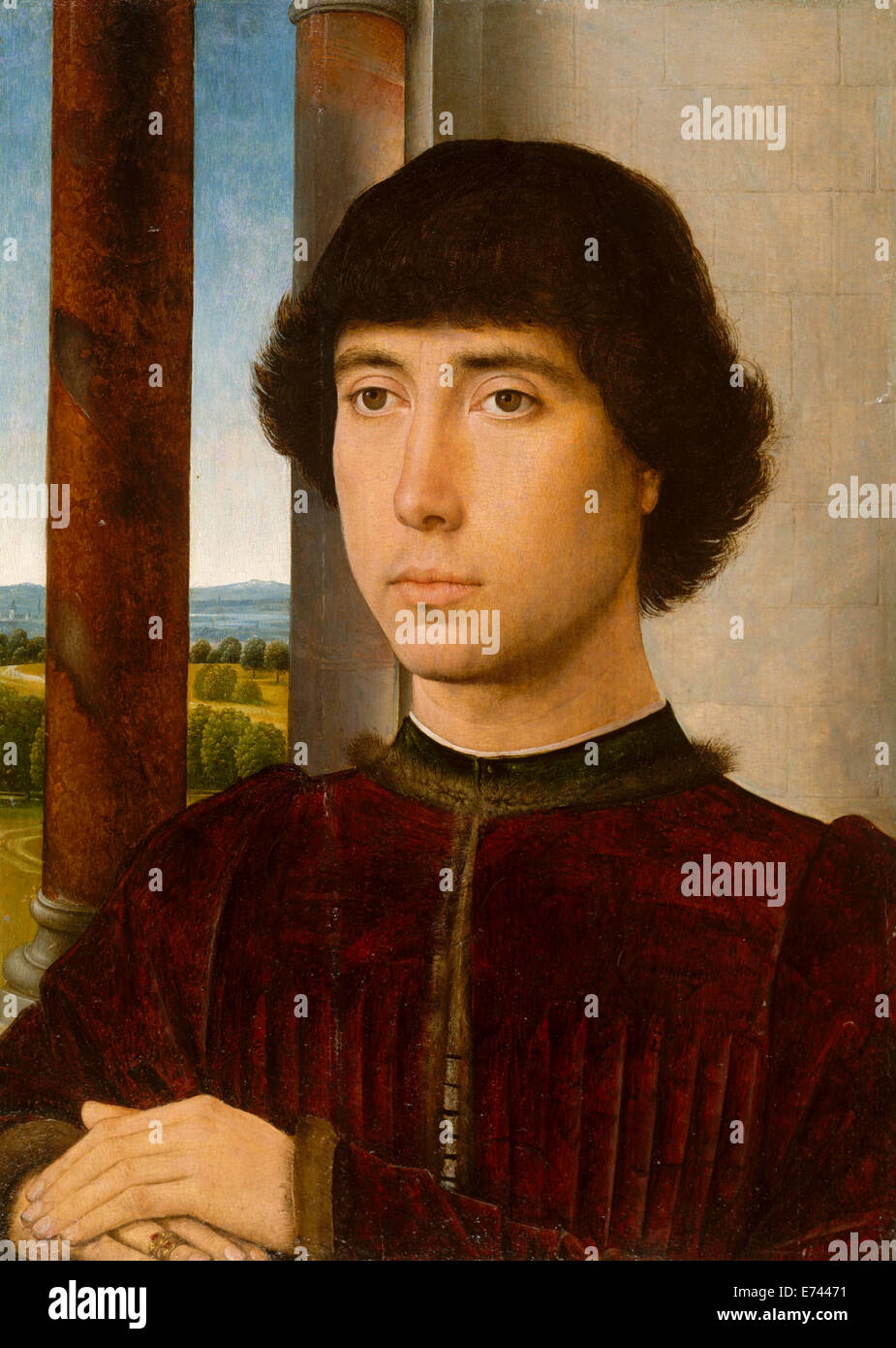 Portrait of a Young Man - by Hans Memling, 1425 Stock Photo - Alamy