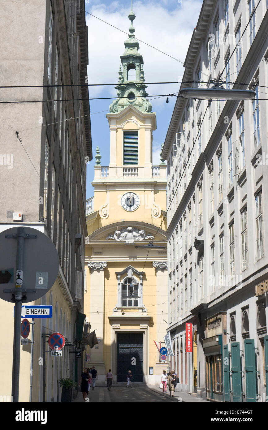 Austria, Vienna, perspective view of the Vienna Community Church Stock ...