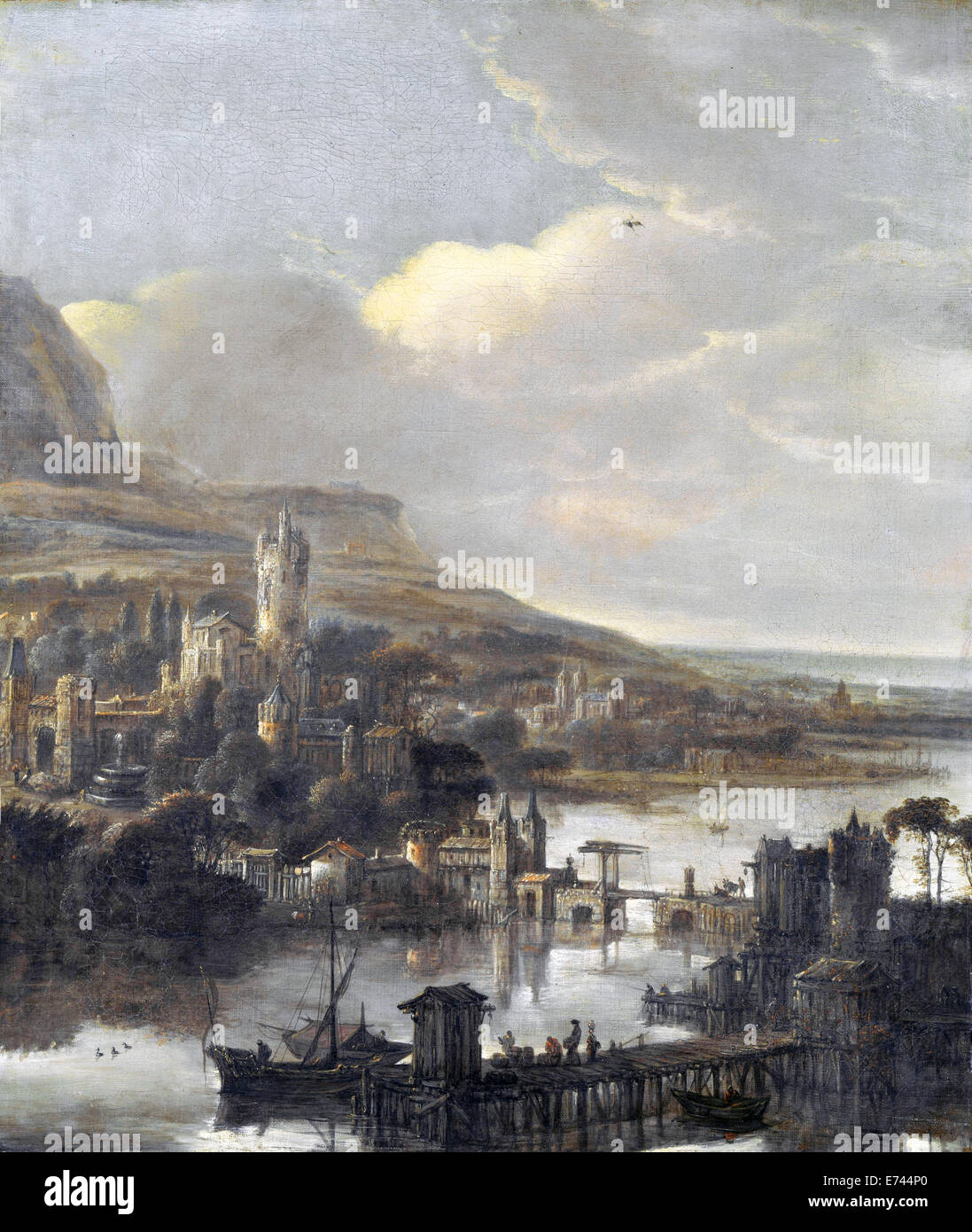 River scene - attributed to Jacob de Wet, 1640 - 1674 Stock Photo - Alamy