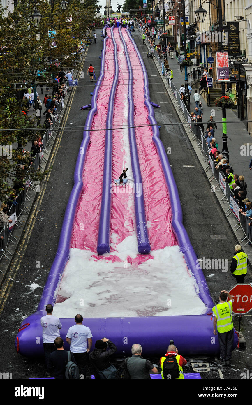 Derry, Londonderry, Northern Ireland - 06 September 2014. Giant water ...