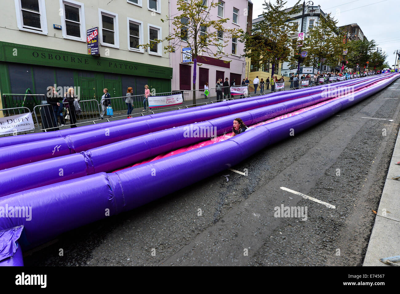 Derry, Londonderry, Northern Ireland - 06 September 2014. Giant water ...