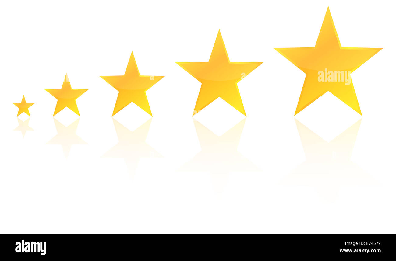 Five Star Product Quality Rating With Reflection Stock Photo - Alamy