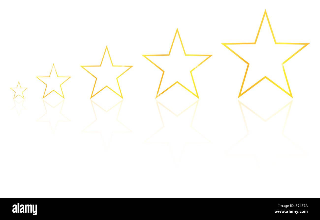 Five Star Product Quality Rating With Reflection Stock Photo - Alamy