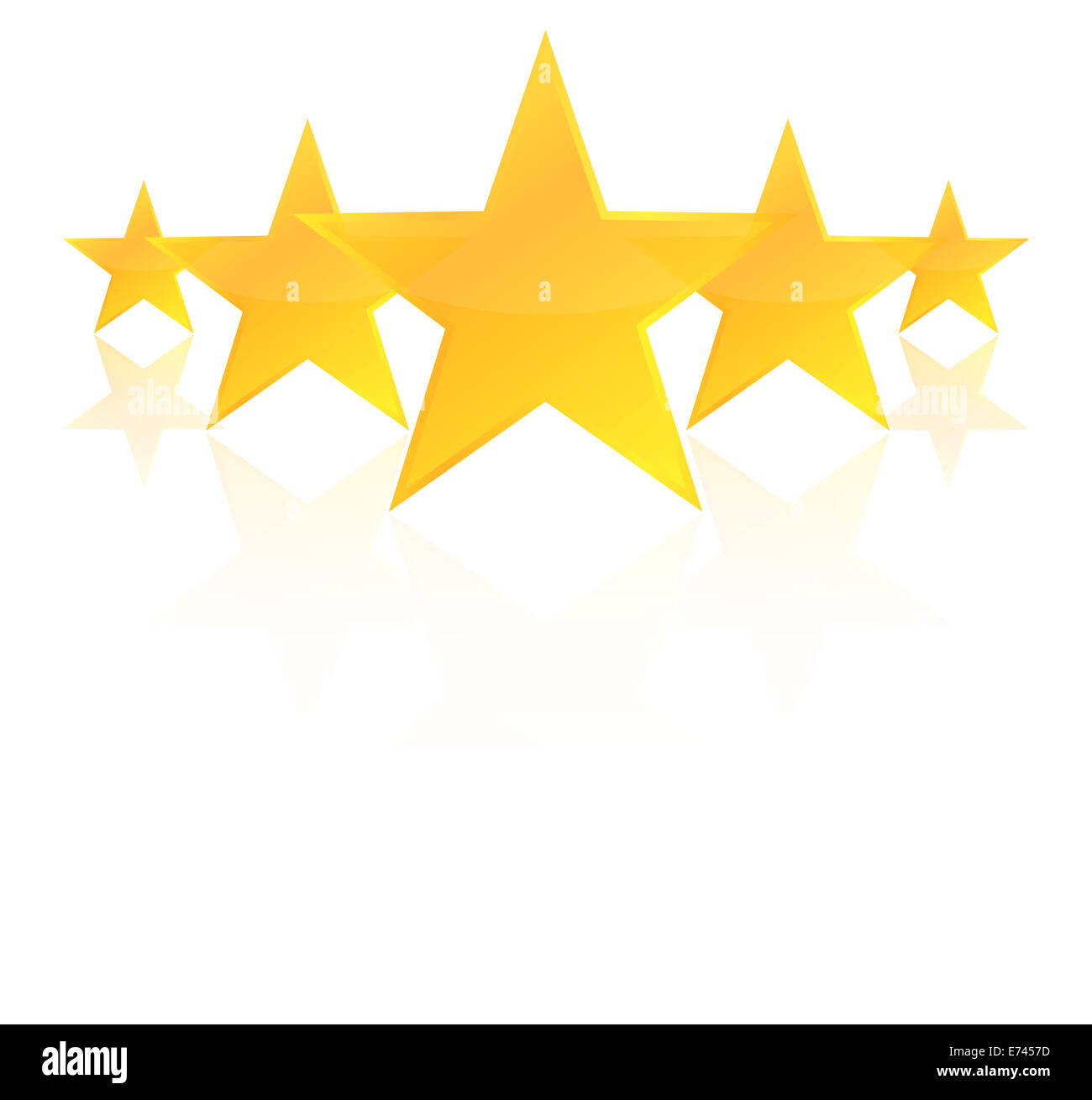 Five Star Product Quality Rating With Reflection Stock Photo - Alamy