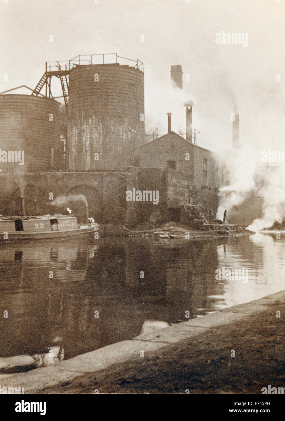 Canal and industrial works in 1910, Liverpool, England, UK Stock Photo ...